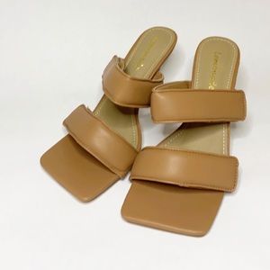 Shoes | Square Front Open Toe Velcro Strap Heel | Poshmark